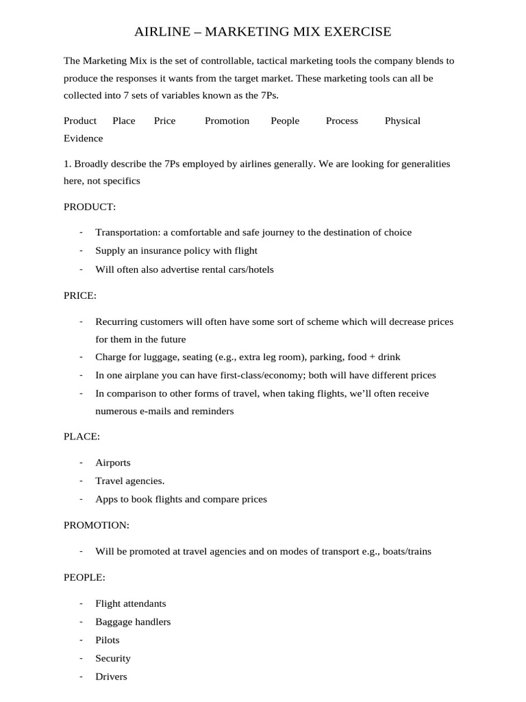 Seminar 3 - Airline Marketing | PDF | Marketing | Aviation