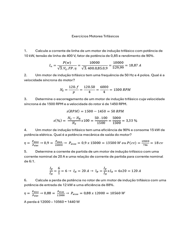 Lista de Exercícios 2 - Gabarito | PDF | Potência (Física) | Quantidades físicas