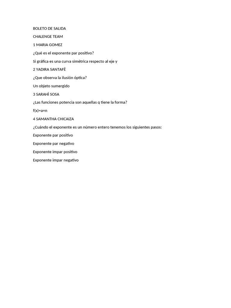 Boleto de Salida Semana 5 | PDF