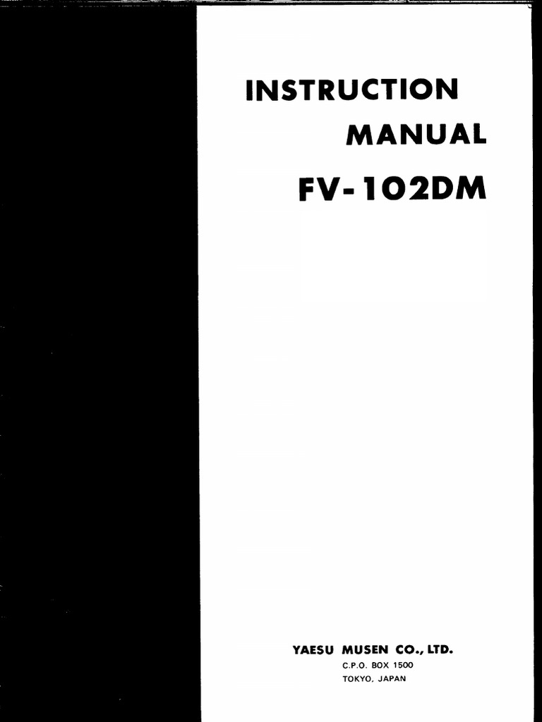 FV-102DM Instruction Manual | PDF
