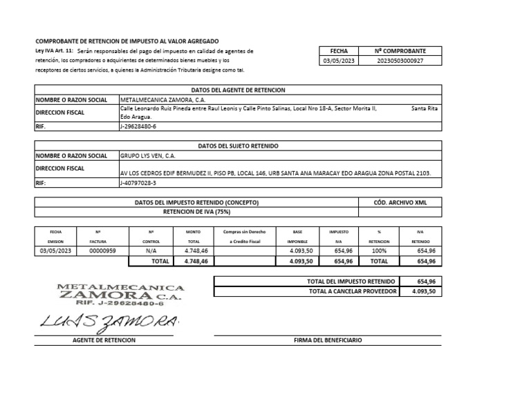 RETEN 927-1 | PDF | Impuestos | Pagos
