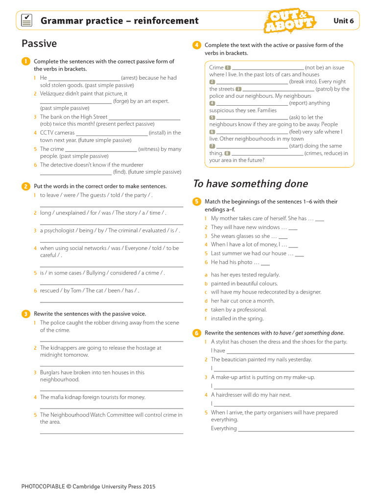 Unit 6 Grammar Practice-Reinforcement | PDF | Crimes | Crime & Violence