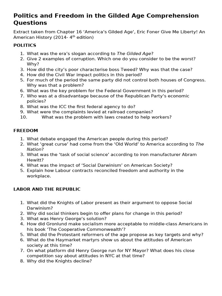 01_Politics_in_a_Gilded_Age_Comprehension_Questions | PDF