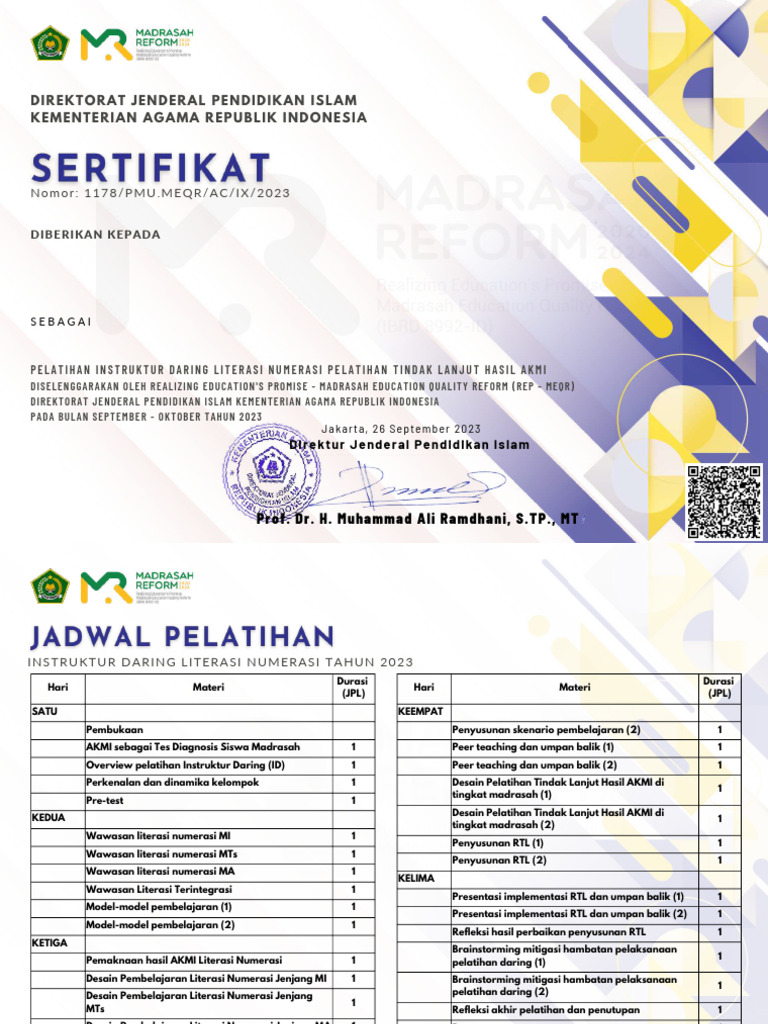 Sertifikat Peserta Mahadi | PDF