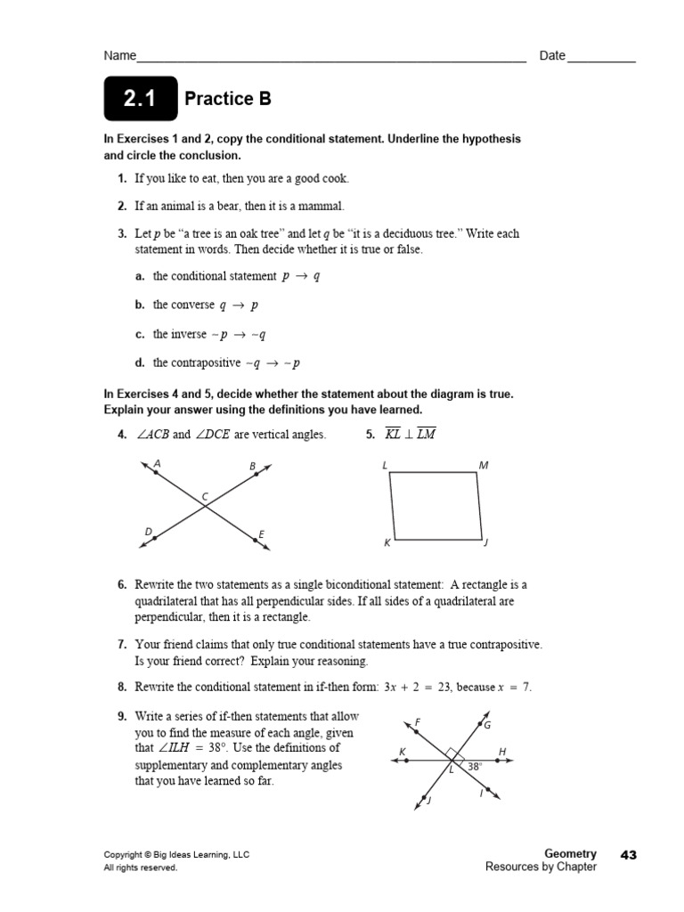 Geo Practice Problems Ch.2 | PDF | Triangle | Deductive Reasoning