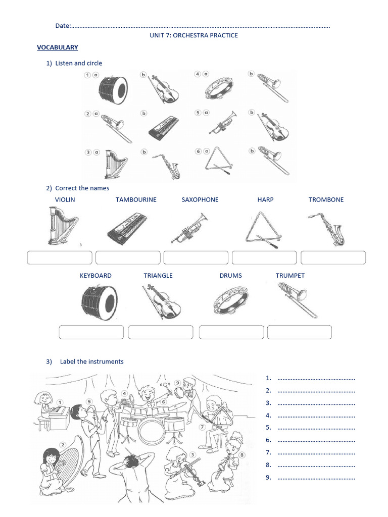 Worksheet 2 - Unit 7 (Instruments, Possessives and Relative Pronouns) | PDF