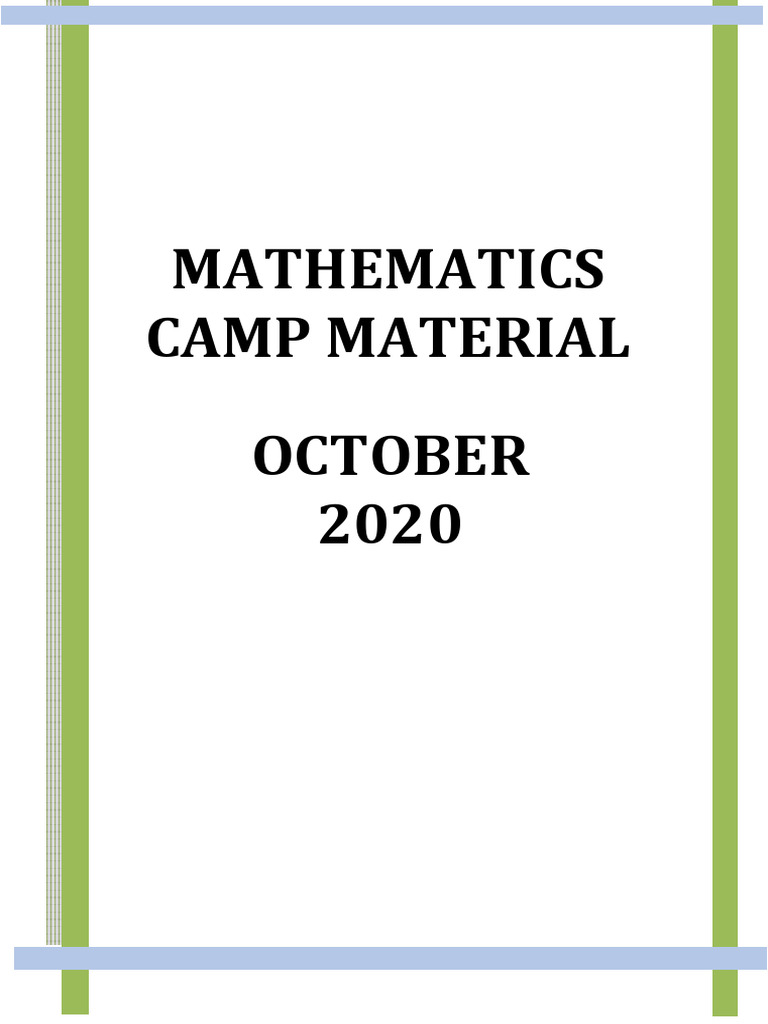 Math Camp Curriculum Overview 2020 | PDF | Interest | Function ...