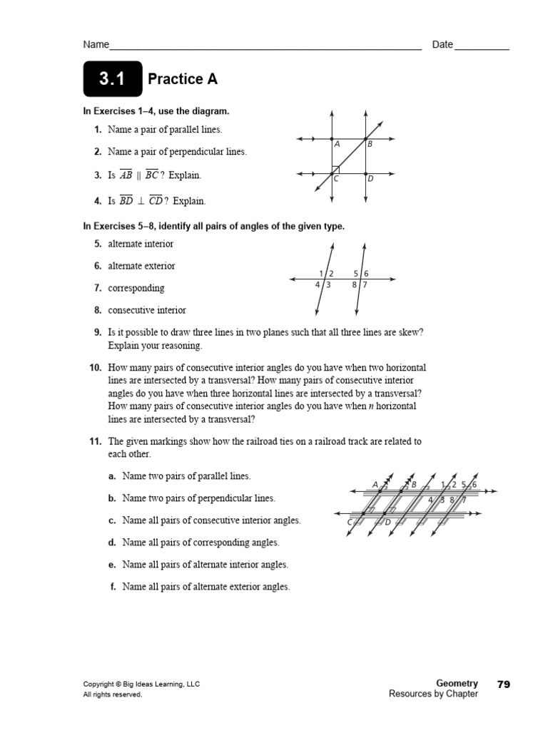 Geo Practice Problems Ch.3 | PDF | Euclidean Geometry | Elementary ...