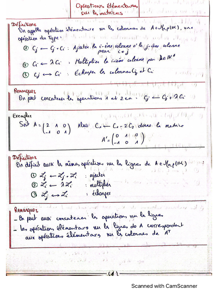 (24) Operations Sur Les Matrices | PDF