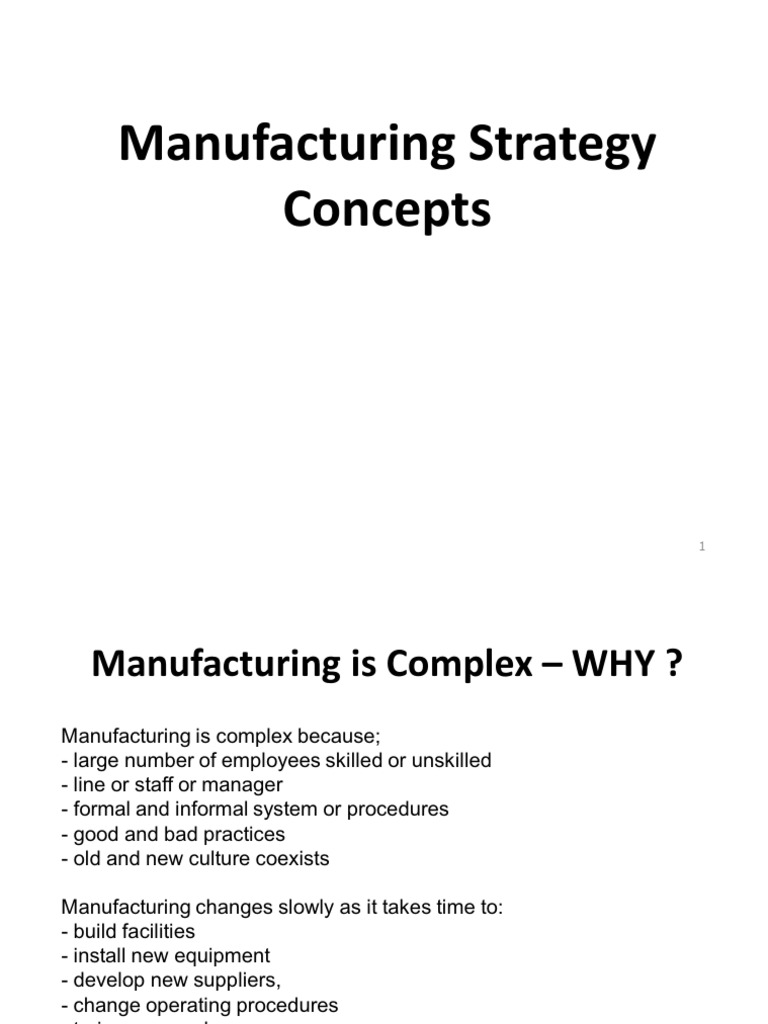Manufacturing Strategy | PDF