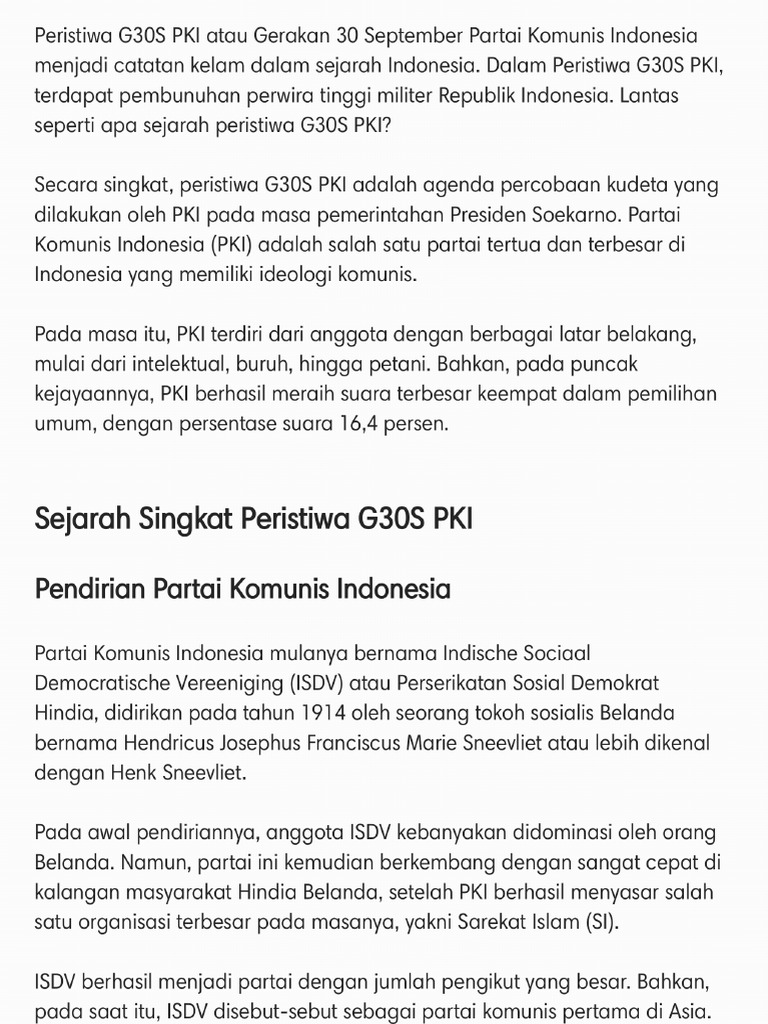 Sejarah G30S PKI | PDF