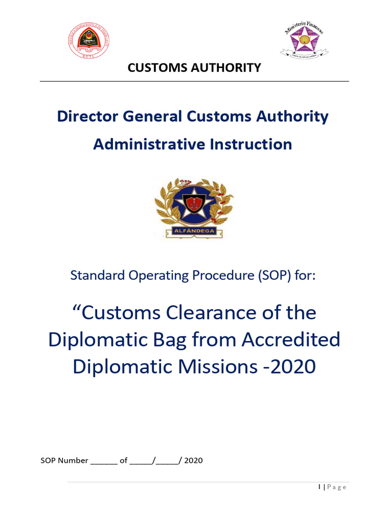 ENG SOP Customs Clearance of Diplomatic Bag of Accredited Diplomatic ...