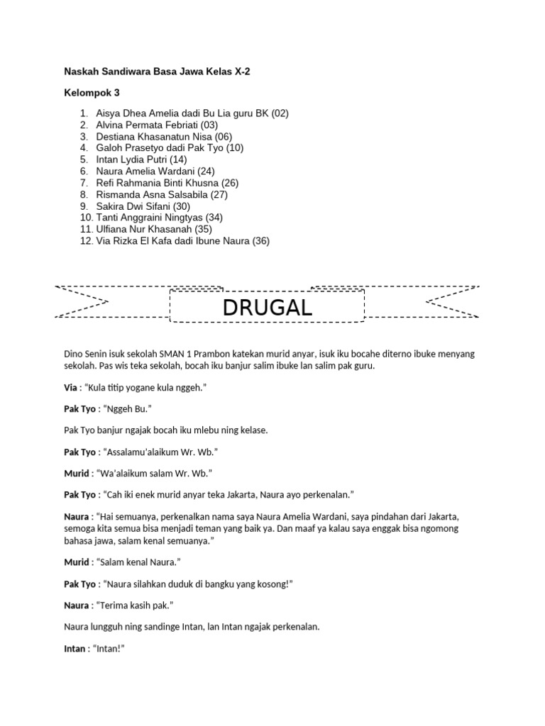 Naskah Sandiwara Basa Jawa | PDF | Seni & Disiplin Bahasa