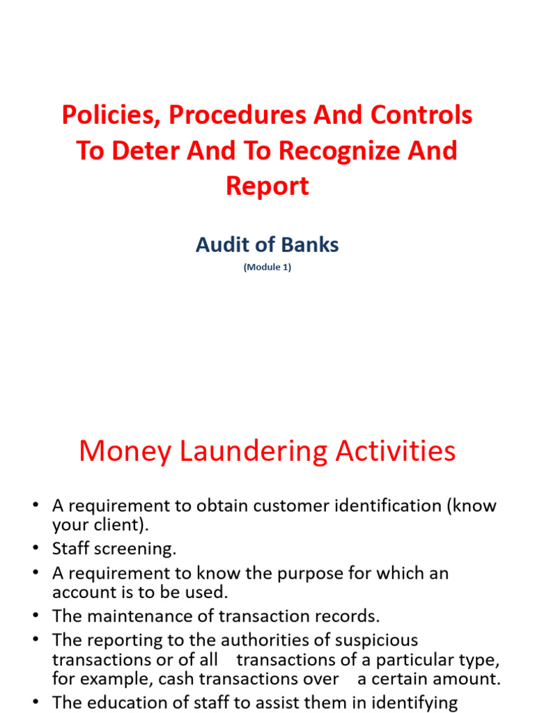 1-AUDIT-OF-BANK-LECTURE | PDF | Internal Control | Audit 1-AUDIT-OF-BANK-LECTURE | PDF | Internal Control | Audit