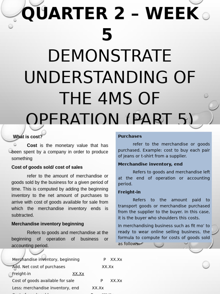 Entrep PPT - 2nd Quarter - Week 5 | PDF | Gross Income | Cost Of Goods Sold