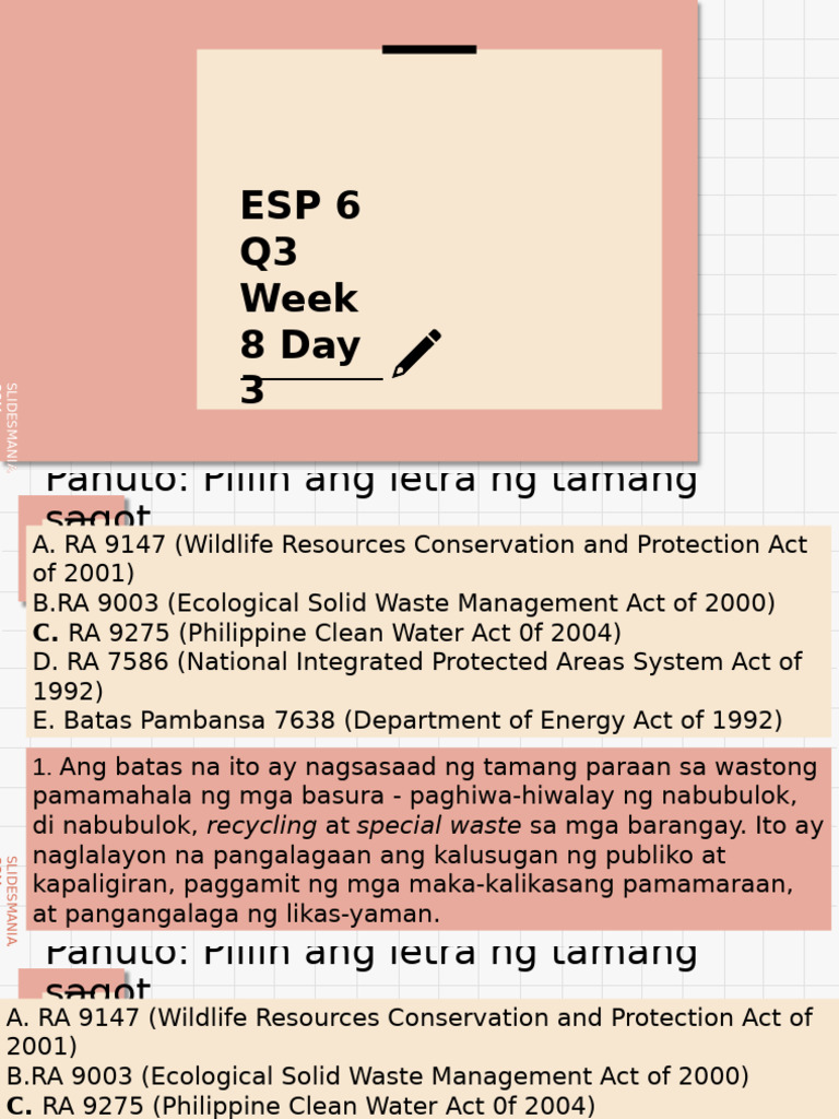 ESP 6 Q3 Week 8 April 13 | PDF