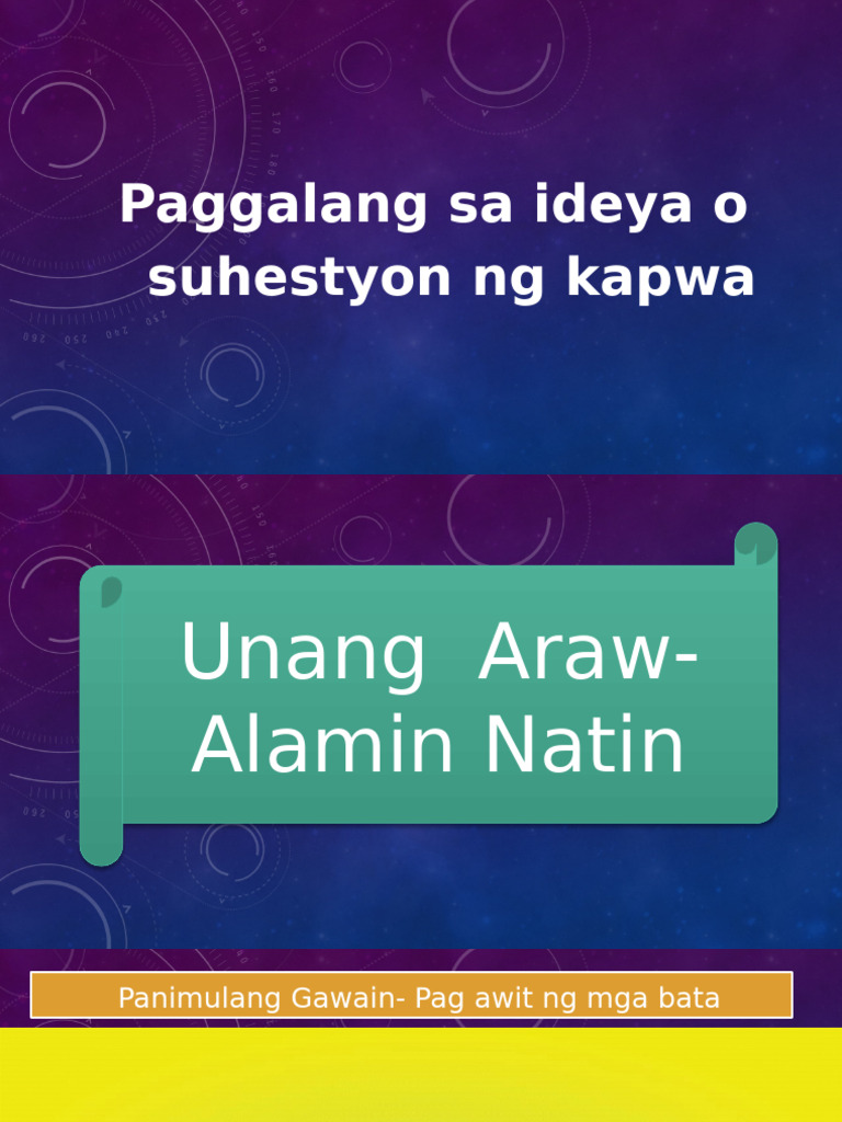 Paggalang Sa Ideya o Suhestyon NG Kapwa | PDF