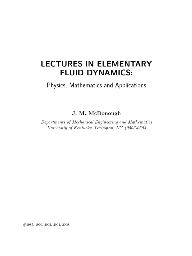 Elementary Fluid Dynamics | PDF | Computational Fluid Dynamics | Fluid ...