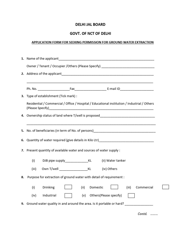 Borewell Request Formsssssssdddddddd | PDF | Environmental Engineering ...