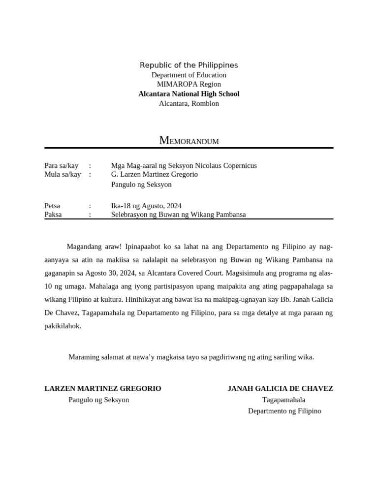 Larzen Martinez Gregorio - Pagsulat Sa Filipino Sa Piling Larangan ...