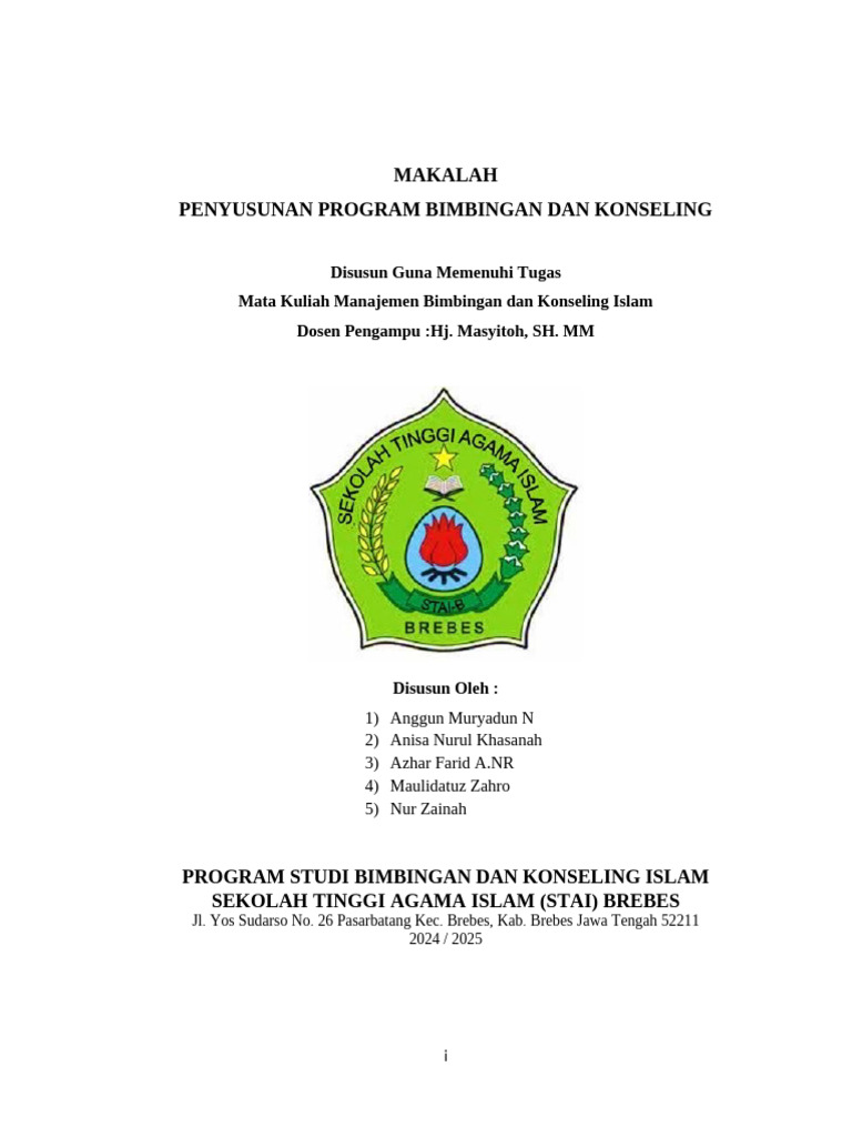 Manajemen BKI - Penyusunan Program BK (Kelompok Hore) | PDF | Bisnis
