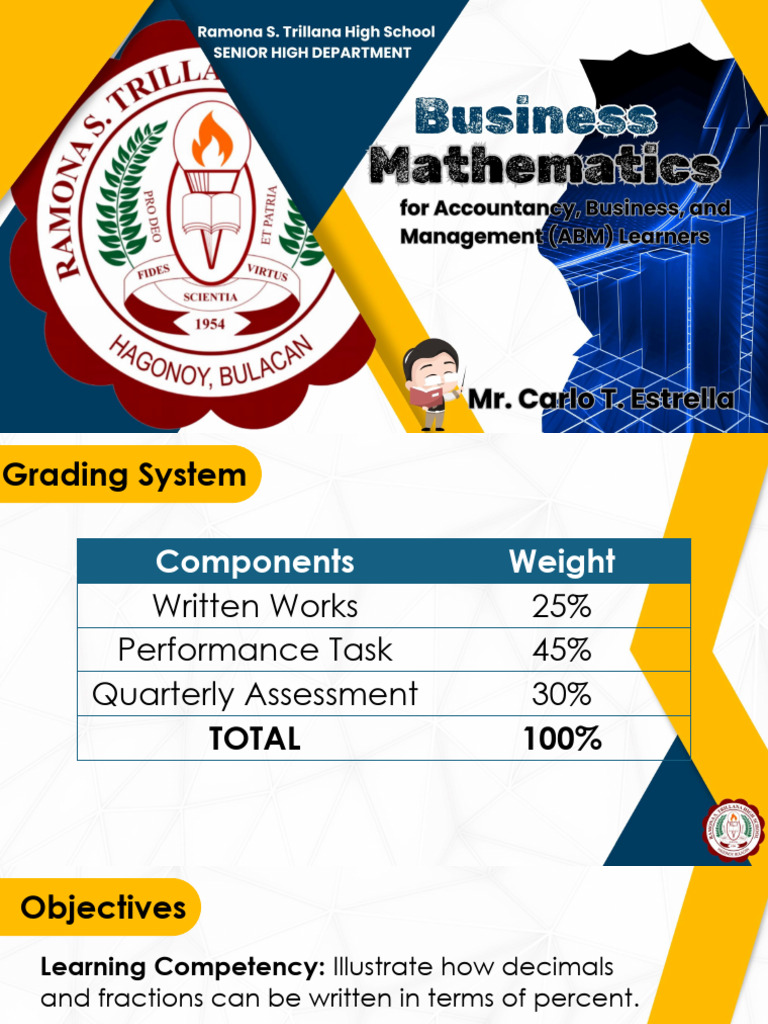 BusMath-LM1-Expressing Fraction To Decimal and Percent Form | PDF ...