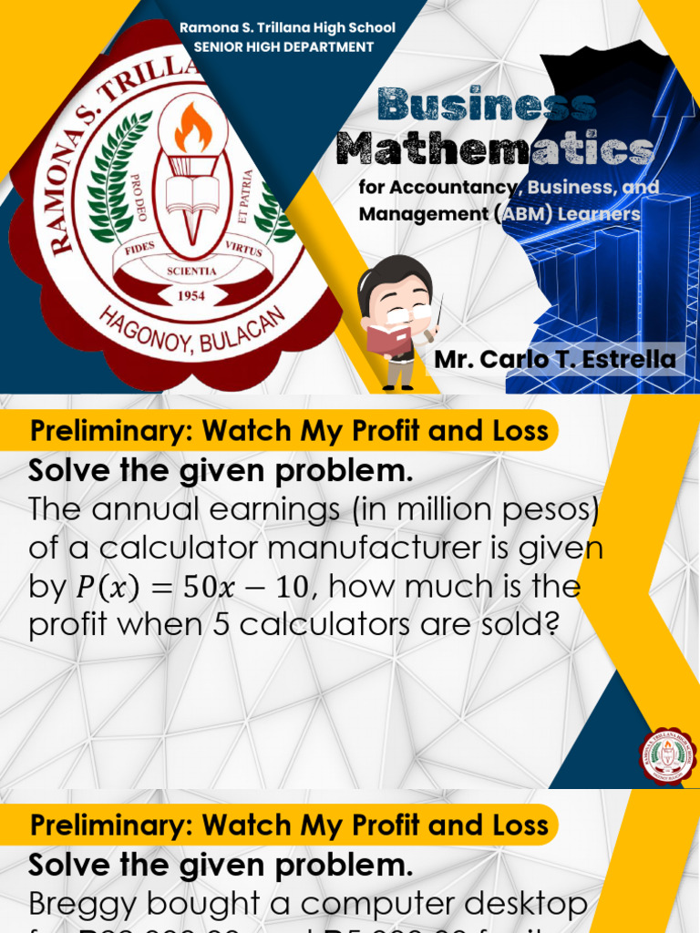 Profit and Loss Analysis for ABM Students | PDF | Business Economics ...