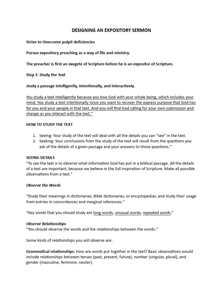 Expository Preaching Guide | PDF | Expository Preaching | Bible