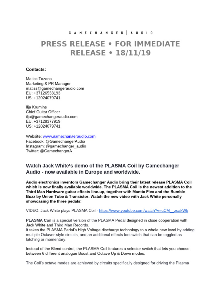 PLASMA-COIL-RELEASE - 20 - 11 - 2019.docx 3 | PDF | Electrical ...