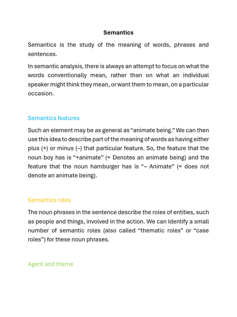 Report LEXICOLOGY Semantics | PDF