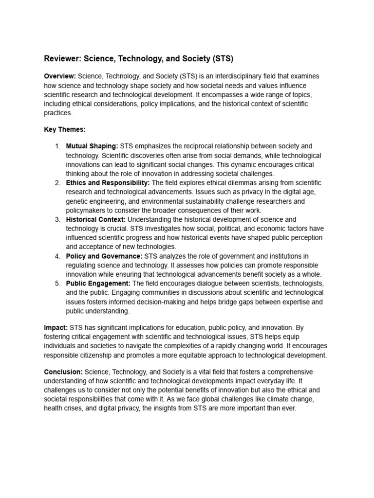 Sts Reviewer | PDF | Science | Innovation