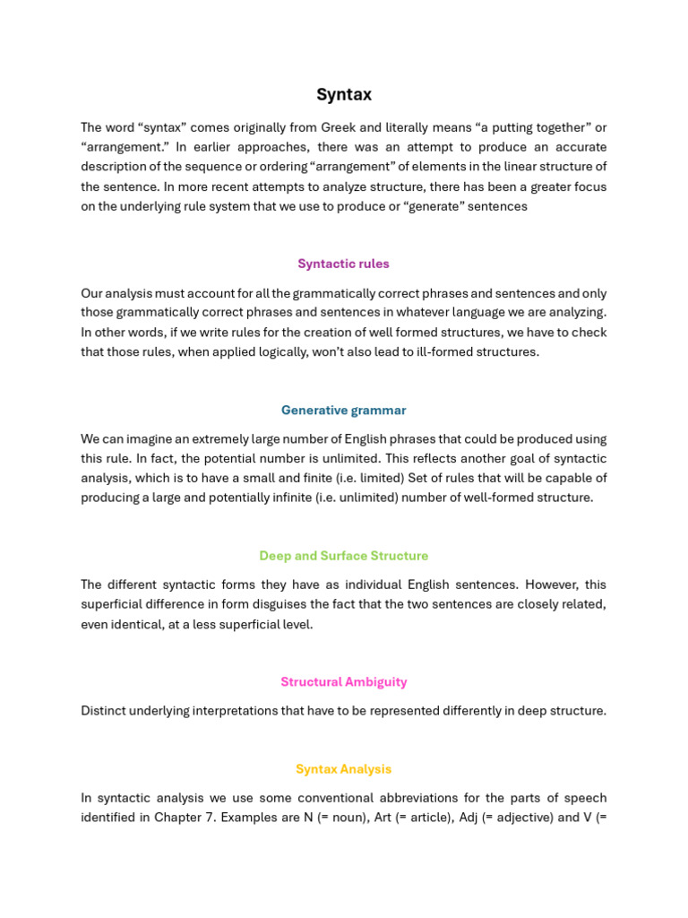Report LEXICOLOGY Syntax | PDF | Syntax | Phrase