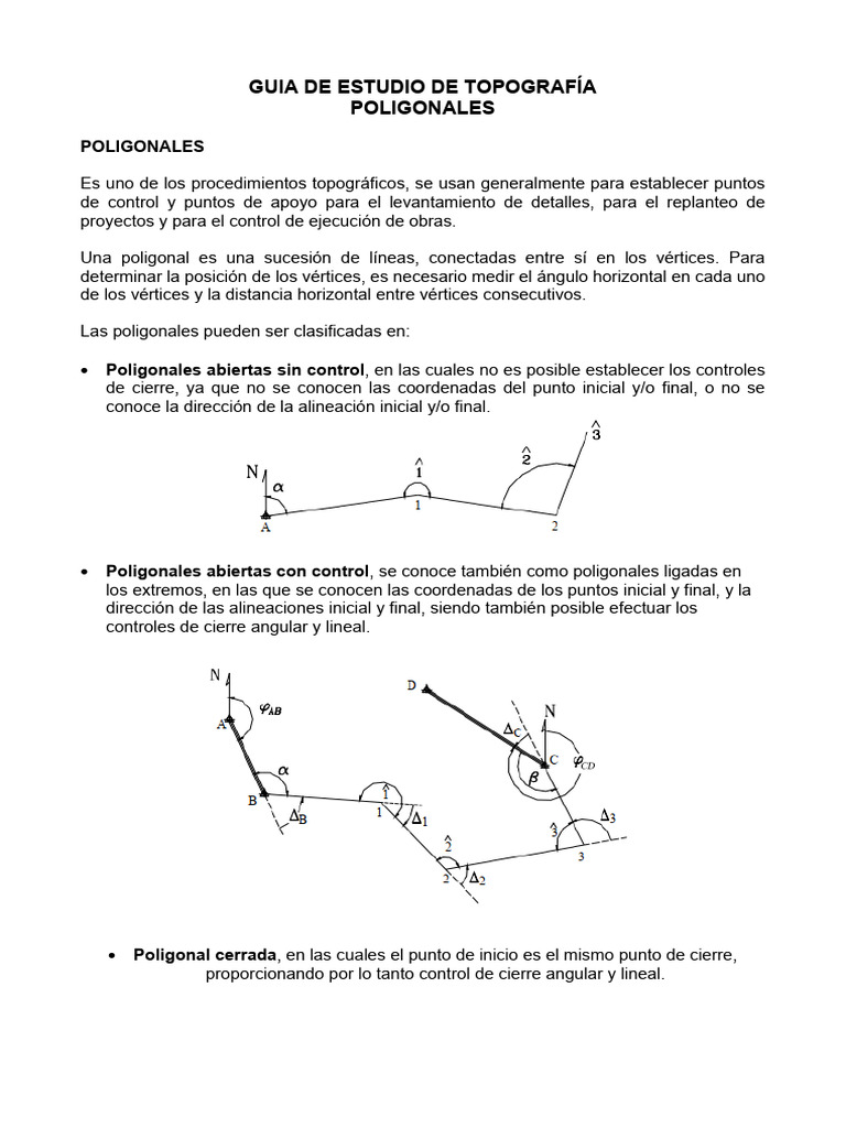 Poligonal Cerrada | PDF | Ángulo | Topografía