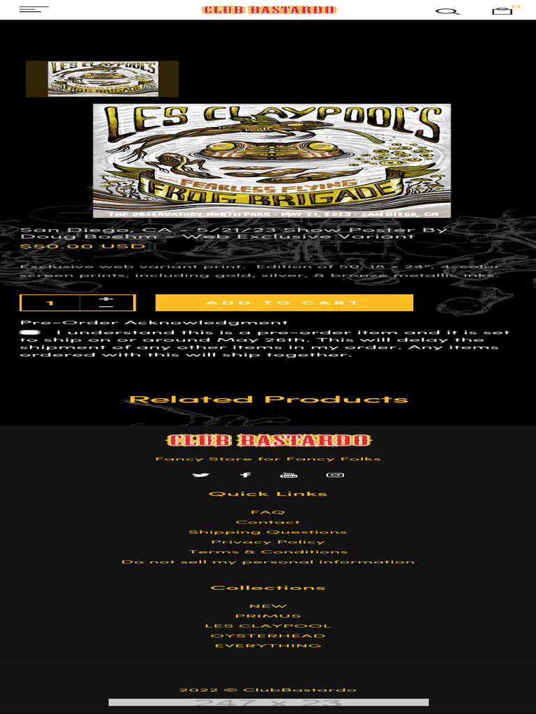 San Diego, CA - 52123 Show Poster by Doug Boehm - Web Exclusive Vari ...