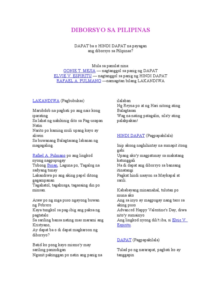 Diborsyo Sa Pilipinas | PDF