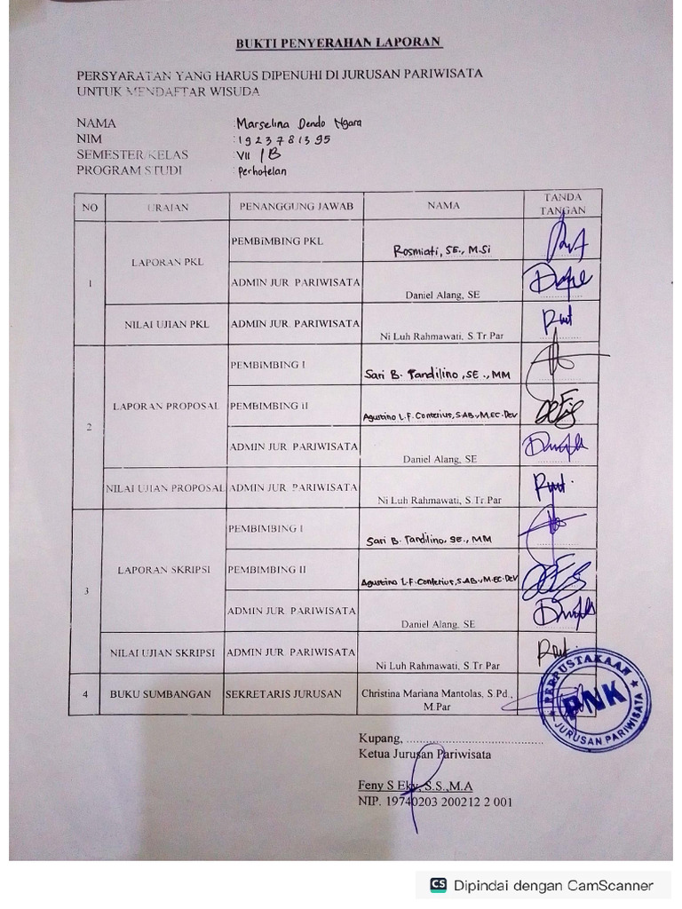 Bukti Penyerahan Lporan Jurusan | PDF