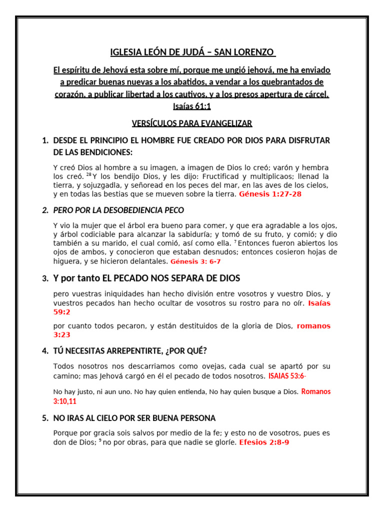 Versículos Bíblicos para Evangelizar | PDF | Cristo (título) | Pecado