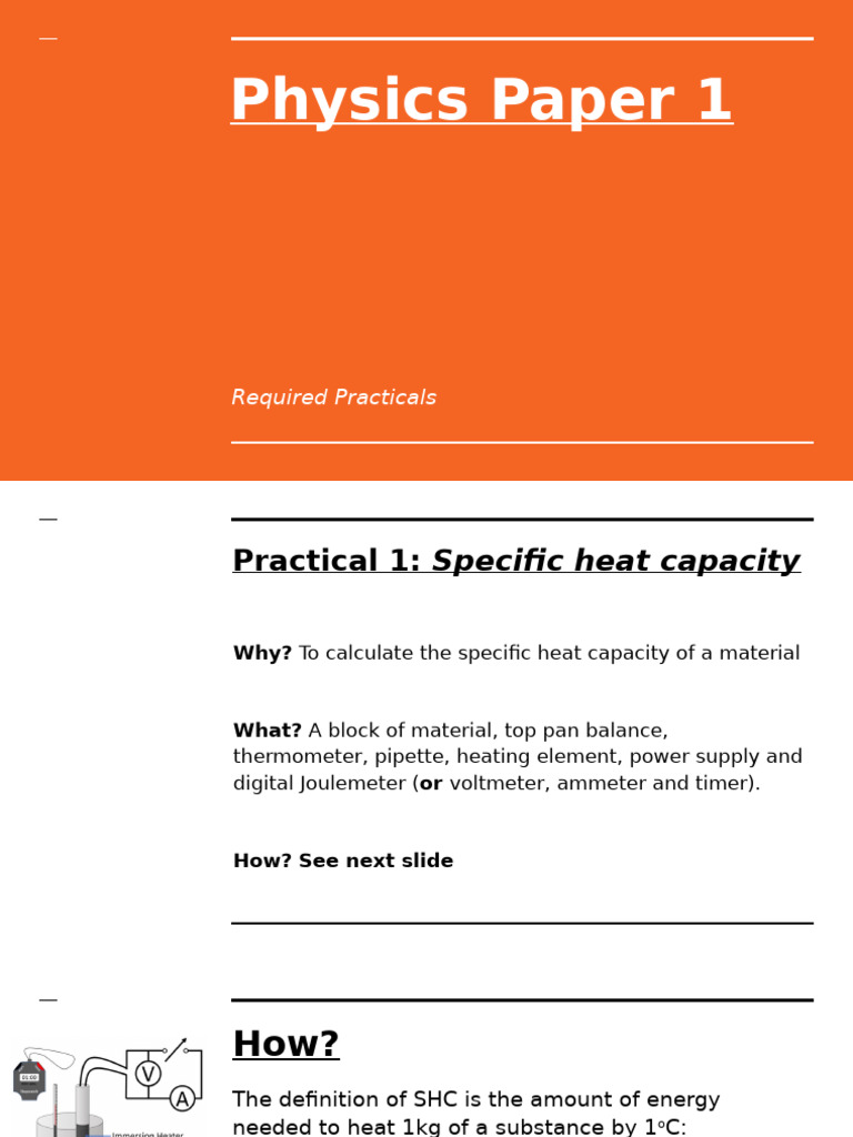 Physics Paper 1 - Required Practicals | PDF | Series And Parallel Circuits | Resistor