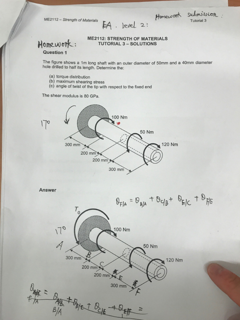 ME2112 Tutorial 4 Solution | PDF