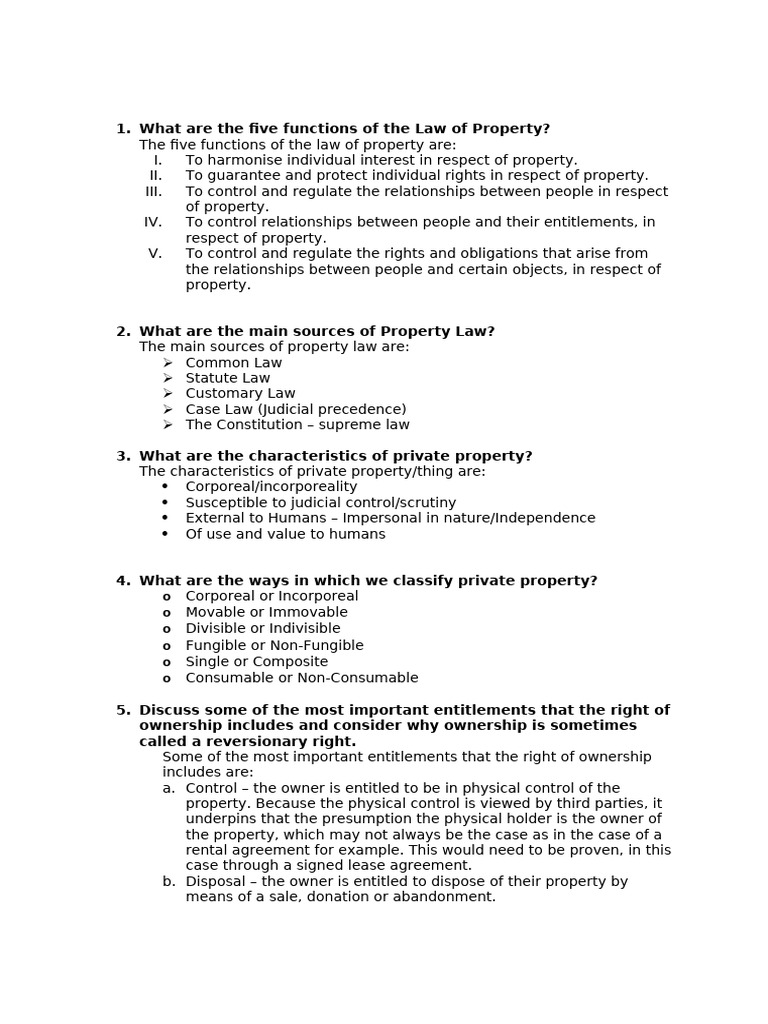 Tutorial 5 Answers | PDF | Property | Government