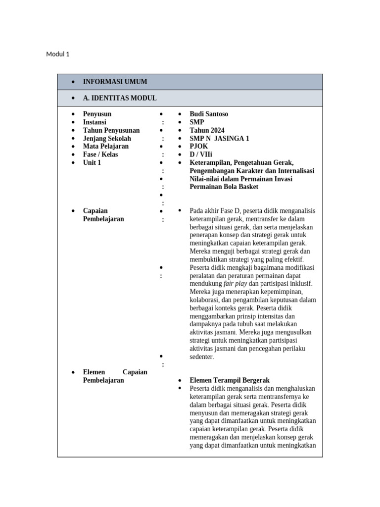 Modul Pjok KLSS 8 | PDF | Karier & Perkembangan