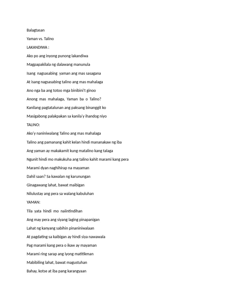 Balagtasan | PDF