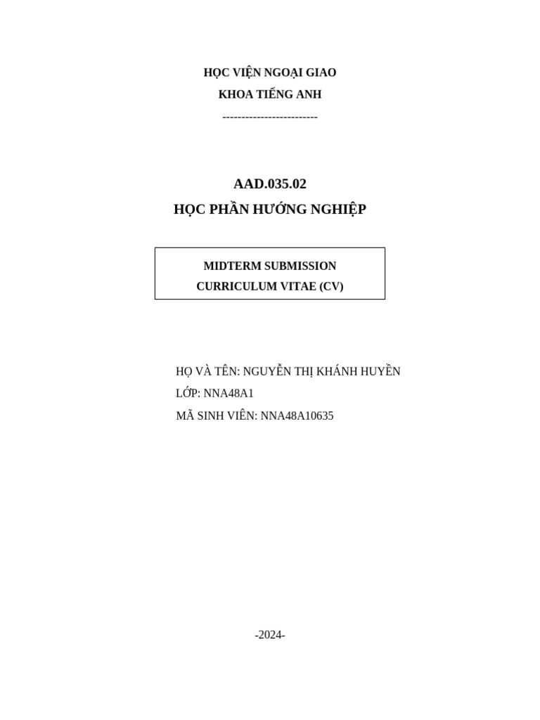 Cover Sheet - CV Submission | PDF