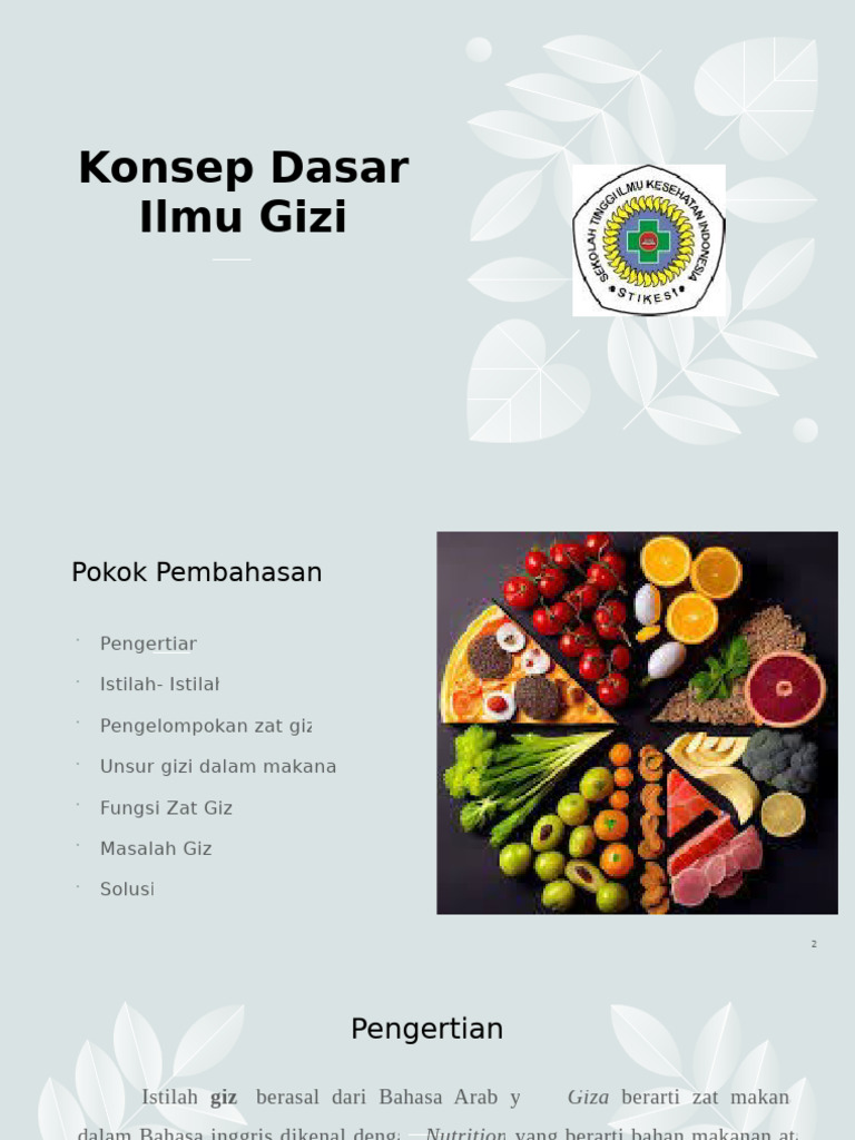 Konsep Dasar Ilmu Gizi | PDF