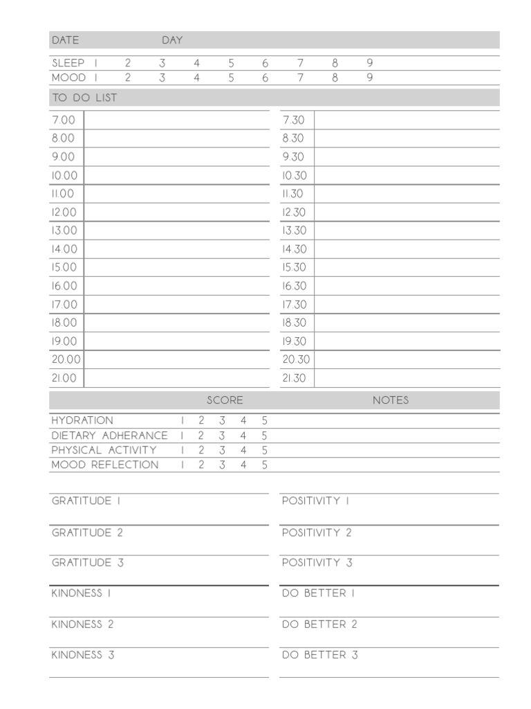Daily Mood and Wellness Tracker | PDF | Home & Garden