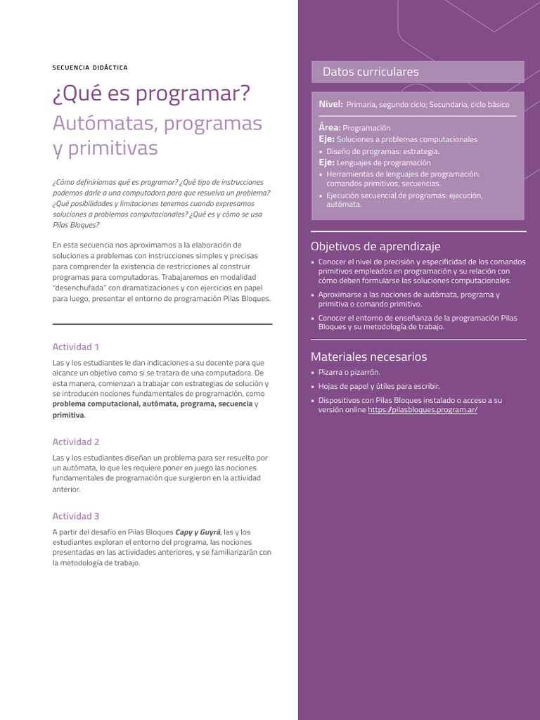 Qué Es Programar - B1 - P2 - 01 | PDF | Lenguaje de programación ...