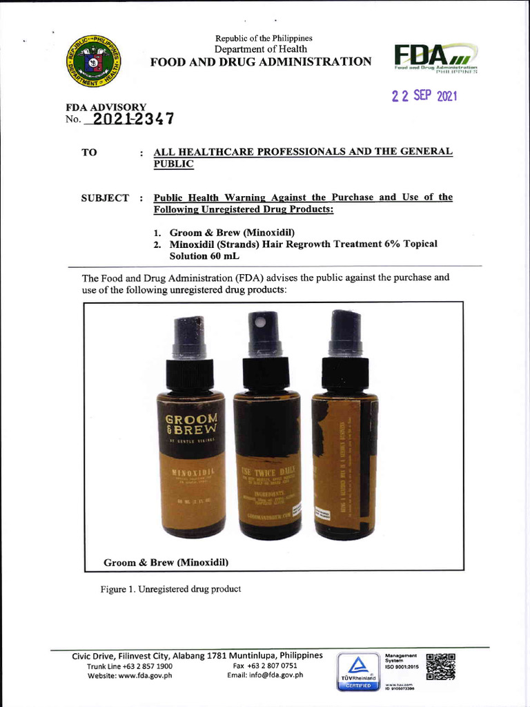 FDA Advisory 2021 2347 | PDF