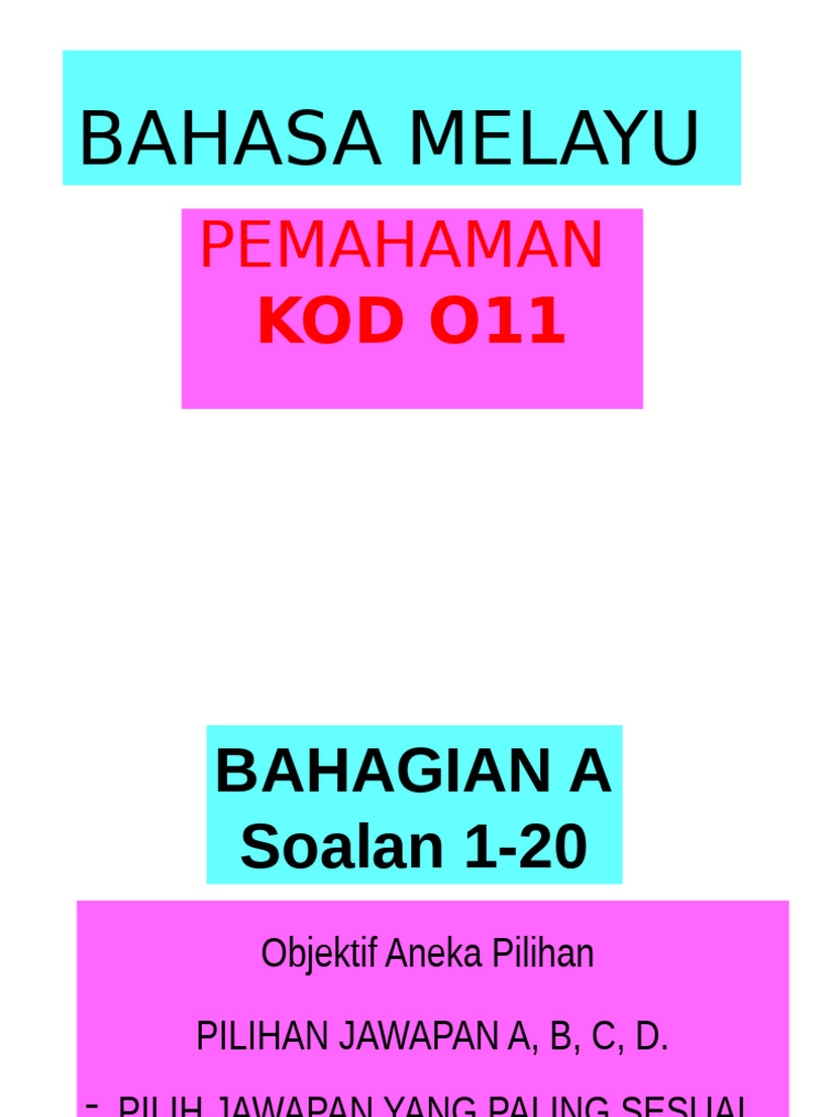 1. Bahasa Melayu 011 | PDF