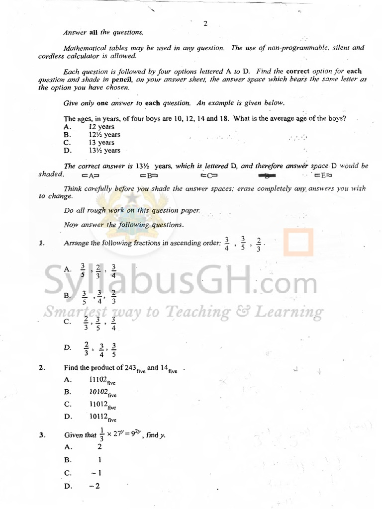 2022 WASSCE Private Math Paper 1 | PDF