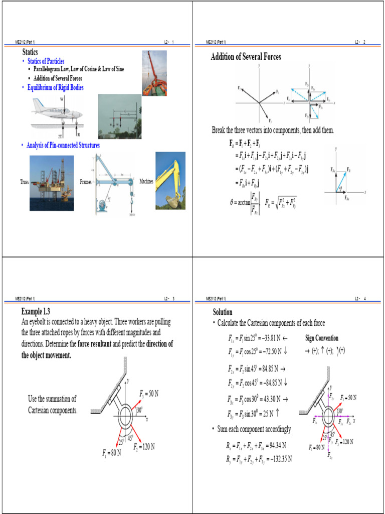 ME2112 - (Part 1) - Statics-L2 | PDF | Force | Mechanical Engineering